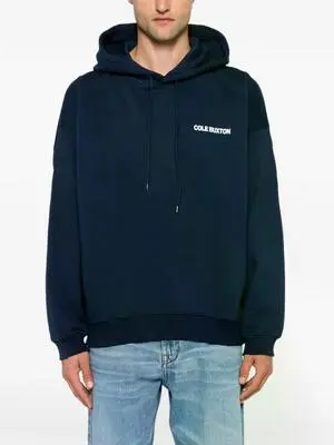 COLE BUXTON Logo-print Drawstring Hoodie - Blue