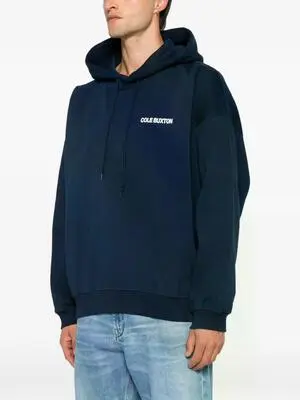 COLE BUXTON Logo-print Drawstring Hoodie - Blue