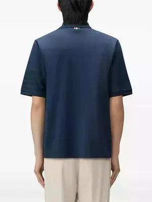 Thom Browne 4-bar Ottoman Polo Shirt - Blue