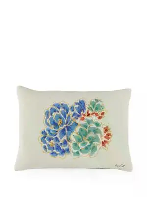 LISA CORTI Positano Floral-print Cushion - Neutrals