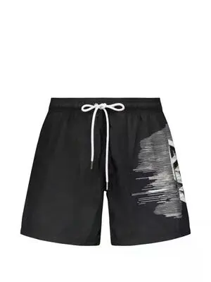 PLEIN SPORT Logo Print Swim Shorts - Black