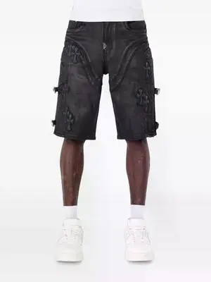 GUAPI Appliqué-detail Buckled Shorts