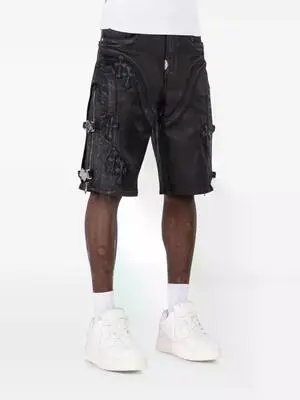 GUAPI Appliqué-detail Buckled Shorts
