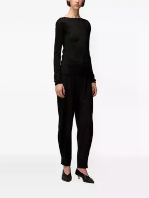 RETORI Retro V-neck Metallic Knit Blouse