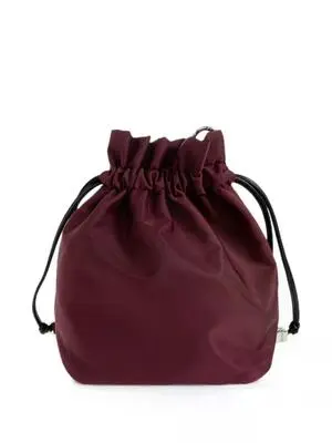 GANNI Logo Patch Drawstring Bucket Bag