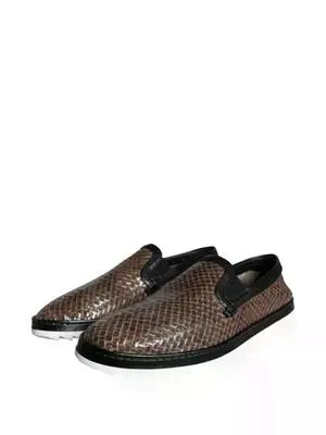 Dolce & Gabbana Woven Leather Slip-on Sneakers