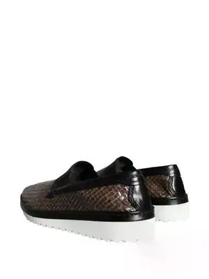 Dolce & Gabbana Woven Leather Slip-on Sneakers