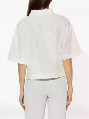Emporio Armani Chevron-knit Peter Pan Collar Top