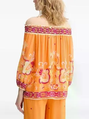 TWINSET Floral Print Off-shoulder Blouse