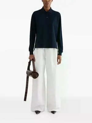 JIL SANDER Monogram-embroidered Piquet Polo