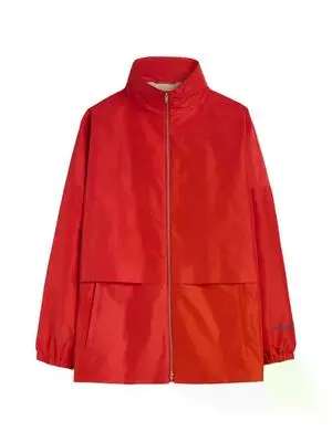 JIL SANDER Faille Texture Jacket With Stand Collar And Pack-away Hood