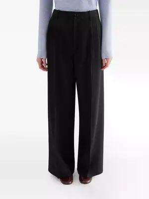 JIL SANDER Pleated Wool Gabardine Wide Leg Trousers