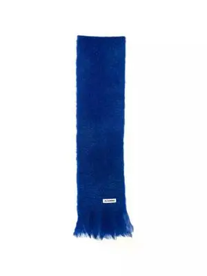 JIL SANDER Logo-patch Scarf Blue