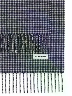JIL SANDER Micro-checkered Handknit Scarf