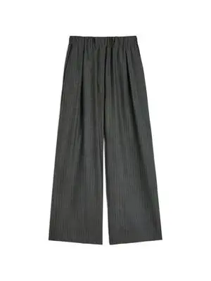 JIL SANDER Pinstriped Wool Wide Leg Trousers