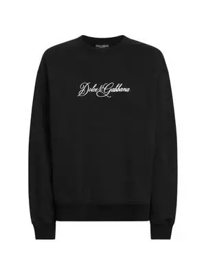 Dolce & Gabbana Cotton Crewneck Sweatshirt With Embroidered Logo