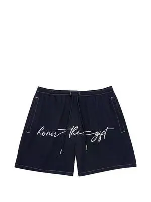 HONOR THE GIFT Hybrid Cursive Logo-embroidered Drawstring Shorts