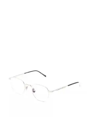 Matsuda Engraved Geometric Frame Eyeglasses - Silver