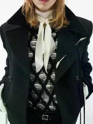 ANN DEMEULEMEESTER Open-knit Diamond Pattern Sweater