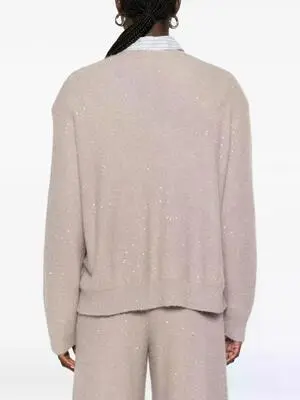 Fabiana Filippi Sequin Embellished Crew Neck Sweater - Neutrals