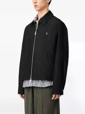 AMI Paris Nylon Jacket With De Coeur Detail