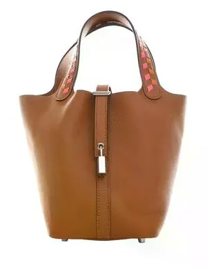 Hermès Epsom Tressage Picotin Lock 18 Handbag - Brown
