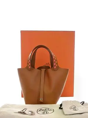 Hermès Epsom Tressage Picotin Lock 18 Handbag - Brown