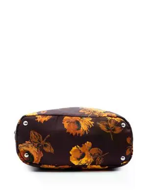 Prada Printed Tessuto Satchel - Brown