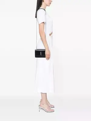 Saint Laurent Mini Calfskin Monogram Sunset Wallet On Chain Crossbody Bag - Black