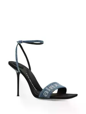 Alexander Wang Julie Logo-embellished Denim Sandals