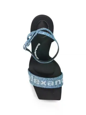 Alexander Wang Julie Logo-embellished Denim Sandals