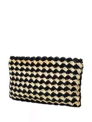 Prada Raffia Crochet Clutch Bag