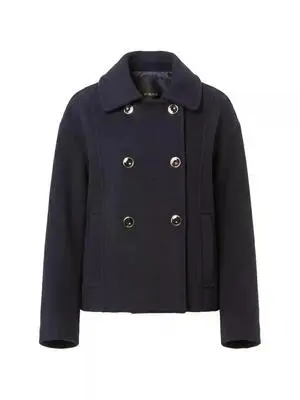 Pinko Double-breasted Wool Jacket With Pleated Detail