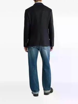 Etro Single-breasted Wool Jacket With Pegaso Logo