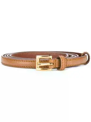 Prada Thin Leather Belt - Brown