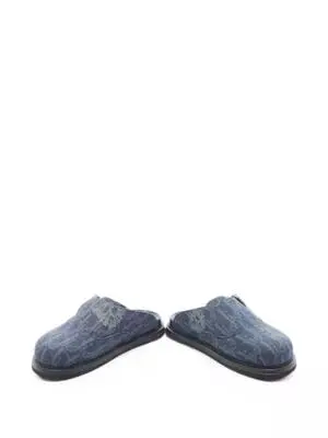 Dior Oblique Monogram Denim Tears Floral Print Mules