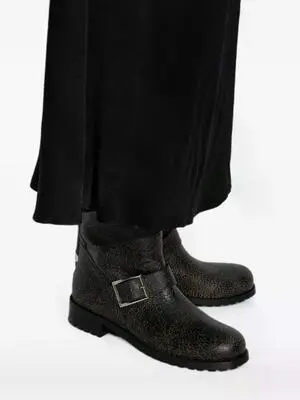 JIMMY CHOO Biker Mid Leather Boots - Black