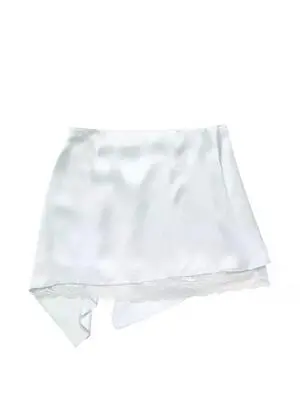 Acne Studios Ruffled Satin Skirt With Lace Underlayer