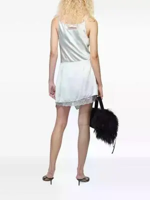 Acne Studios Ruffled Satin Skirt With Lace Underlayer