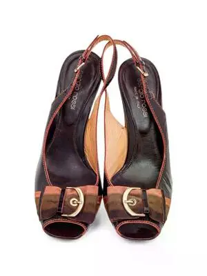 SERGIO ROSSI Peep-toe Slingback Sandals
