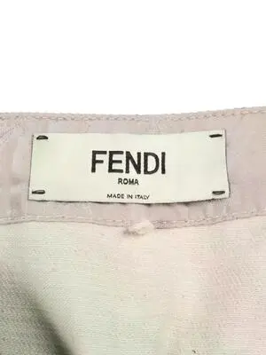 Fendi Ff Embossed Logo Denim Mini Skirt