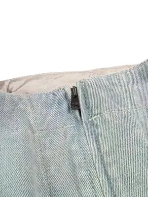 Fendi Ff Embossed Logo Denim Mini Skirt