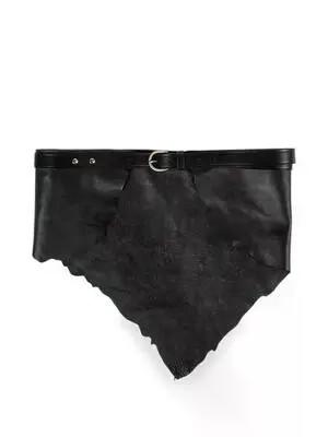 ANN DEMEULEMEESTER Distressed Finish Belt - Black