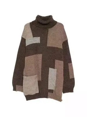 Yohji Yamamoto Patchwork Roll Neck Sweater