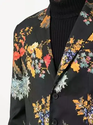 COUNTY OF MILAN Floral-print Single-breasted Blazer