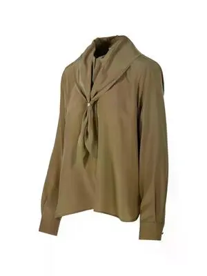Max Mara Pussy-bow Long-sleeve Blouse - Neutrals