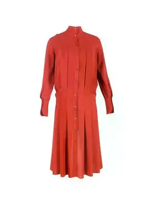 Chloé Mock Neck Button-down Midi Dress