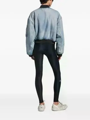Balenciaga Faded Effect Denim Bomber Jacket