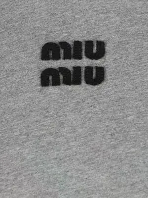 Miu Miu Logo Patch Long Sleeve Sweater