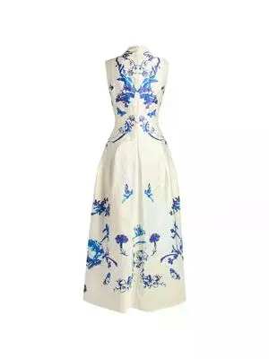 Erdem Tattoo Toile De Jouy Textured Satin A-line Dress - Neutrals